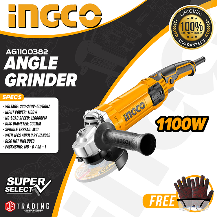 Ingco Angle Grinder 1100W AG1100382 IPT Heavy Duty and High Quality ...