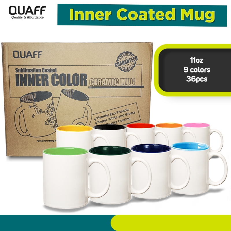 (36PCS) QUAFF Sublimation Coated Inner Color Mug 11OZ (Blanks) | Shopee ...