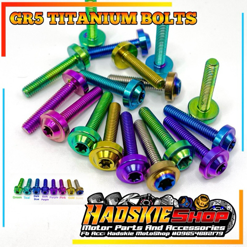 REAL TITANIUM GR5 visor bolts 5x25 Normal head NMAX, AEROX, XMAX, ADV ...