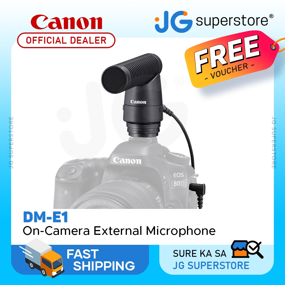 Canon DM-E1 Directional Stereo Microphone w/ Wired 3.5mm Audio Jack for ...