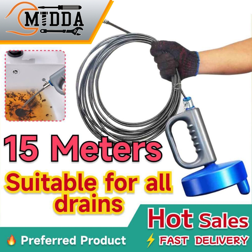 Drain Unblocker Tool Clog Flexible Auger Snake Rod SinkTub Sewer ...