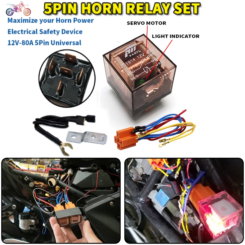 Motorcycle Universal Horn Relay Mini Driving Light Realy Transparent ...