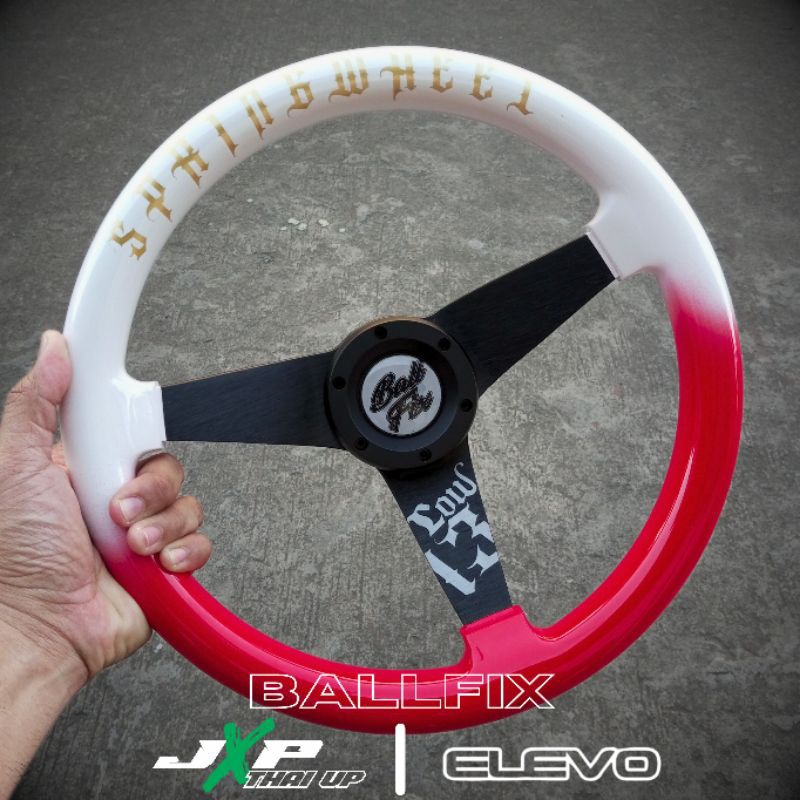 Red Elevo Ballfix Low 13" Car Steering Wheel Made in Thailand | Shopee ...