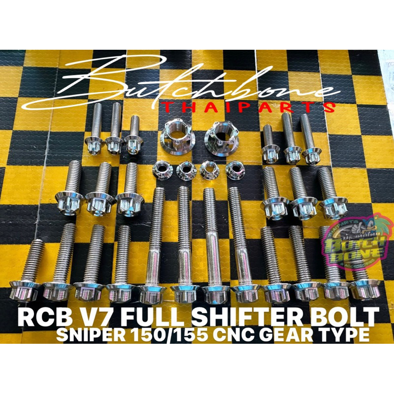 RCB V7 FULL SHIFTER BOLT SNIPER150/155 {GOLD- WHITE GOLD- CNC GEAR TYPE ...