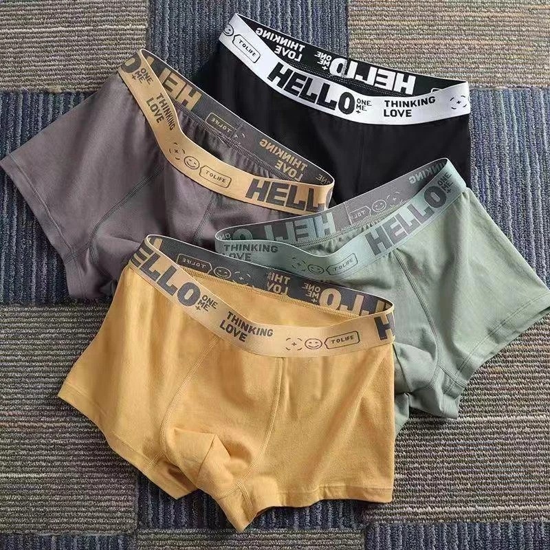 4PCS/SET MEN'S UNDERWEAR HELLO DESIGN MEN'S BOXER | Shopee Philippines