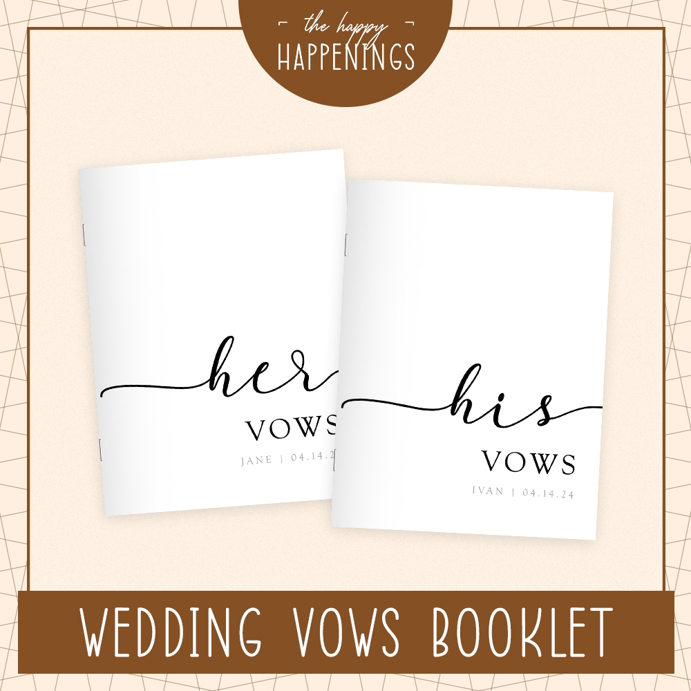 (Pre-Order) BOOKLET Pair or Set of 2pcs Wedding Vows | His Her Vows ...