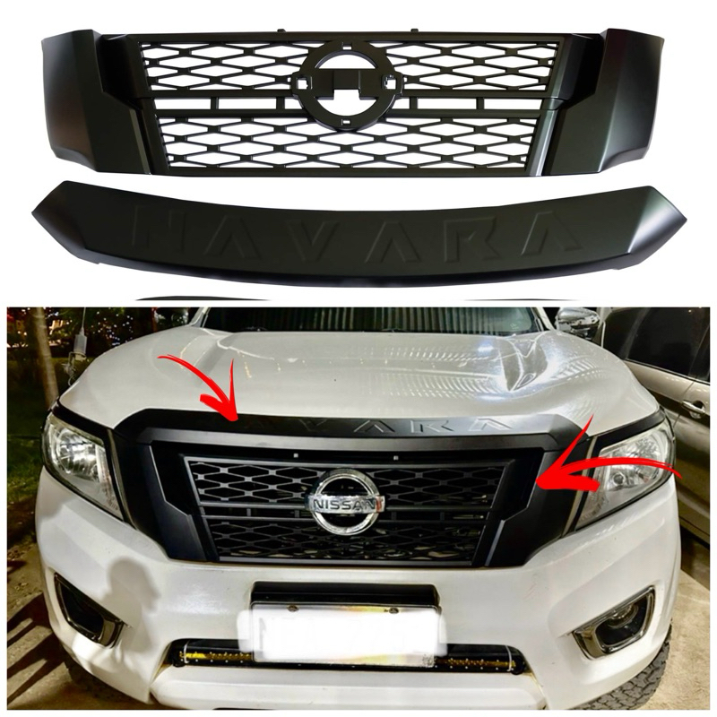 Nissan Navara EL VE VL Calibre NP300 2016 - 2021 Grill with Hoodlid ...