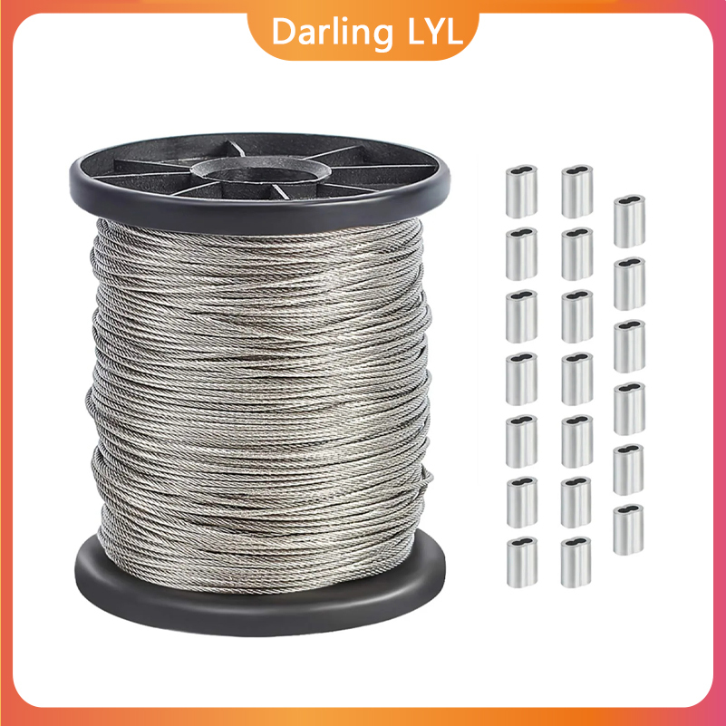 100 Meters 0.8-2mm 304 Stainless Steel Cable line Stranded wire Bare ...