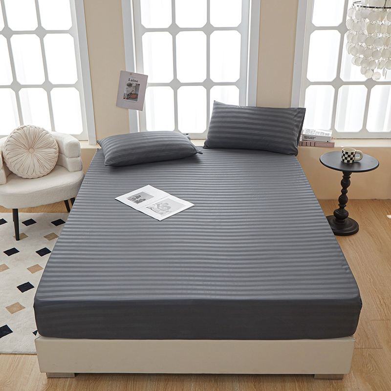 3in1 Set Plain Stripe Fully Garterized Canadian Cotton Bedsheet With 2 ...