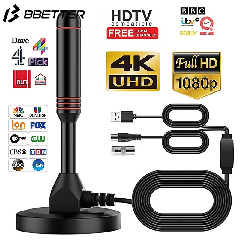 Amplified HD Digital Indoor TV Antenna Long Range, 4K/1080p Support for ...