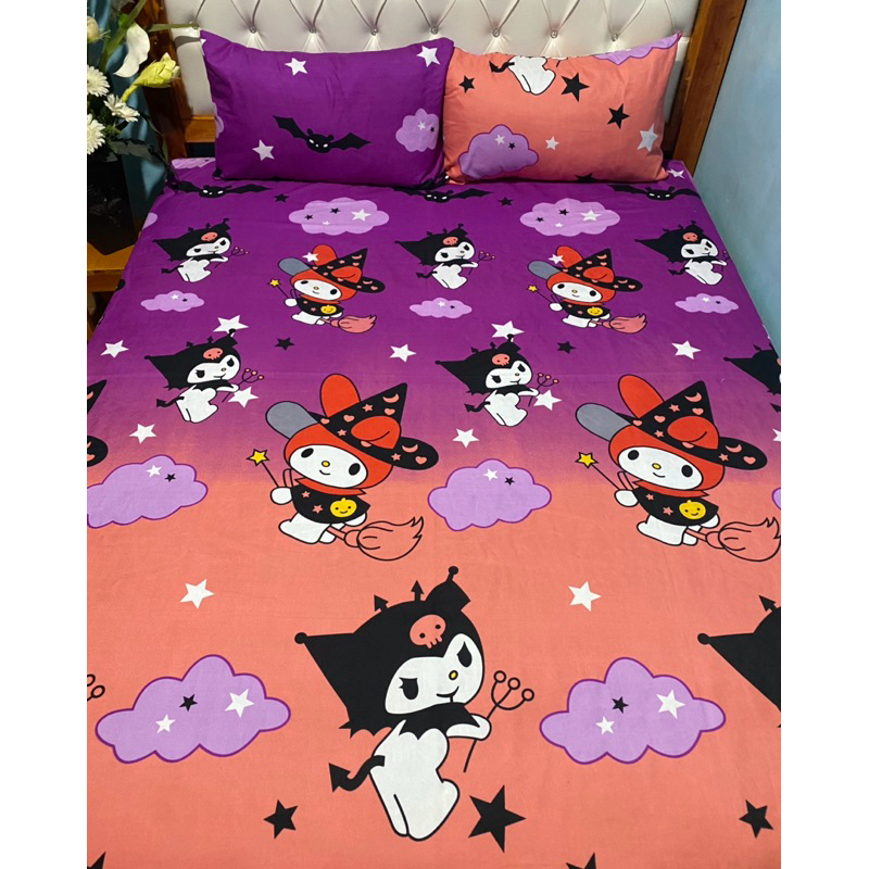 Kuromi Fully Garterize 100% Premium Canadian Cotton Bedsheets With 2 ...