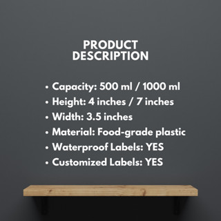 Hiraya Ph Black Plastic Canister Jar Garapon 500ml / 1000ml Kitchen ...