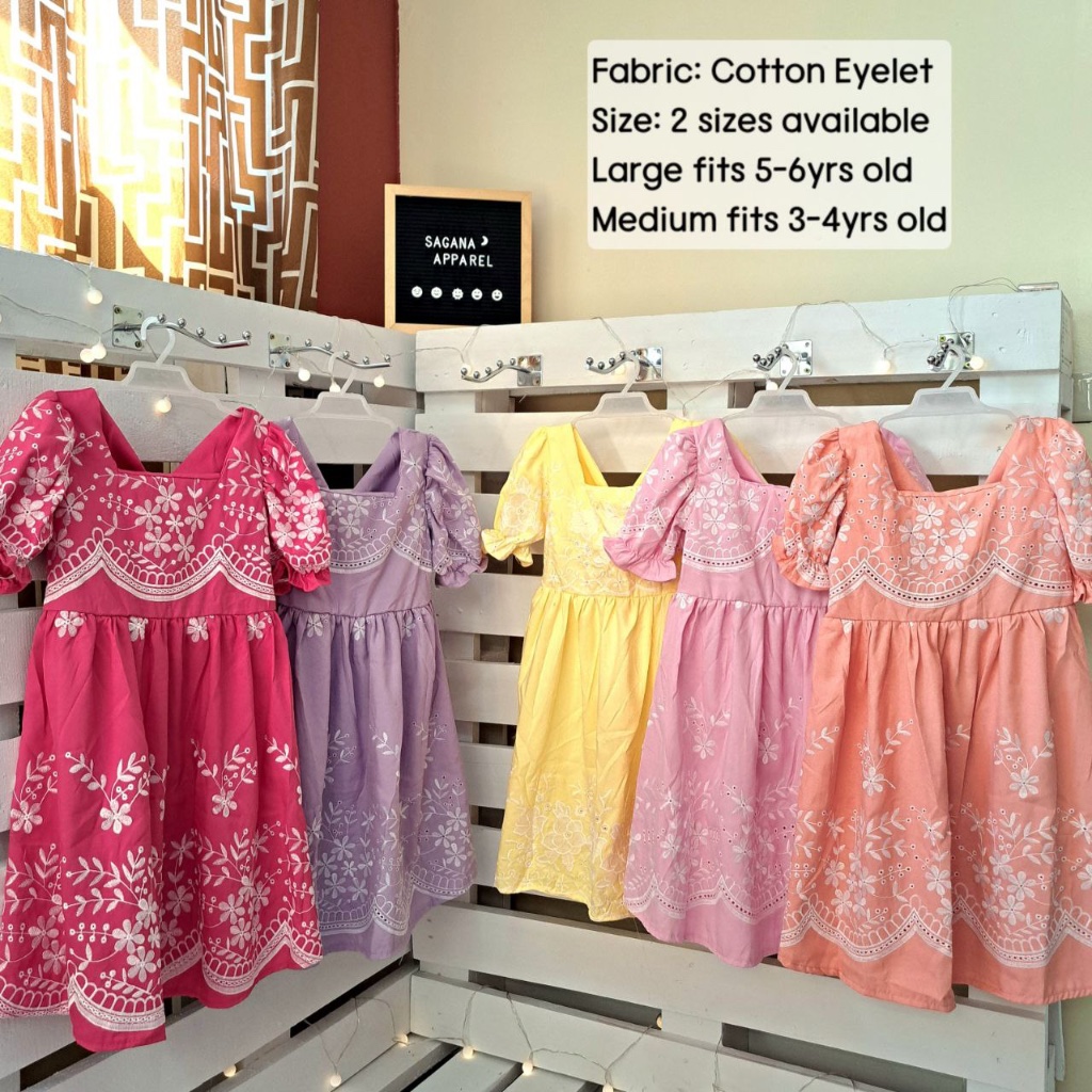 SGN Eyelet Senepa Dress Medium (3-5yrs old) | Shopee Philippines