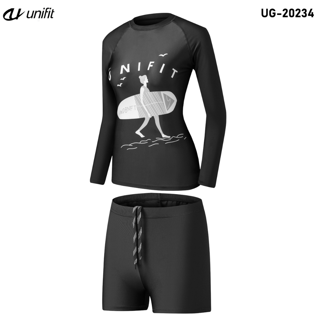 UNIFIT Women,s Rash Guard Swimsuit Swimwear Dri-Fit Rush Guard Terno UG ...