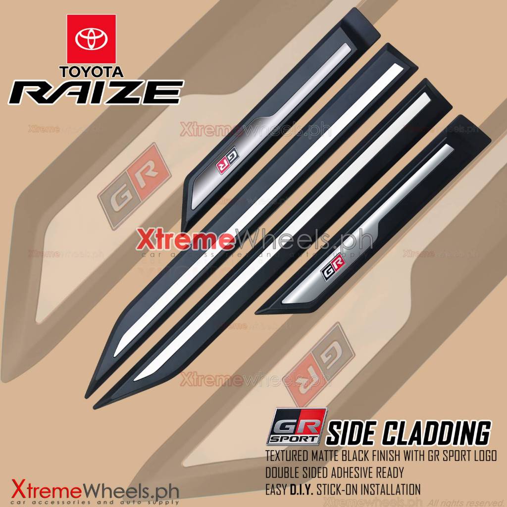 Toyota Raize 2022 to 2025 Thick 4pcs GR Slim Side Cladding / Door ...