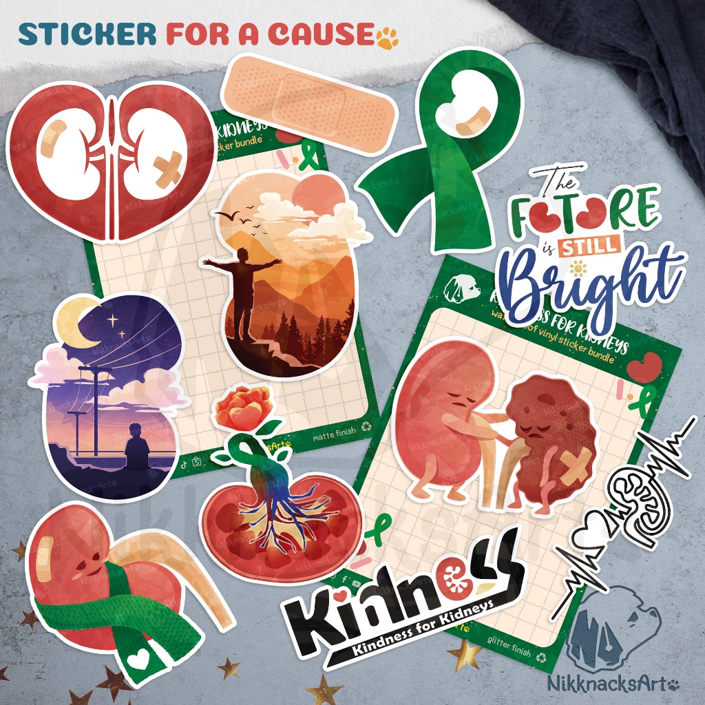 Kindness for Kidneys (Sticker for a Cause) Waterproof Stickers | Laptop ...
