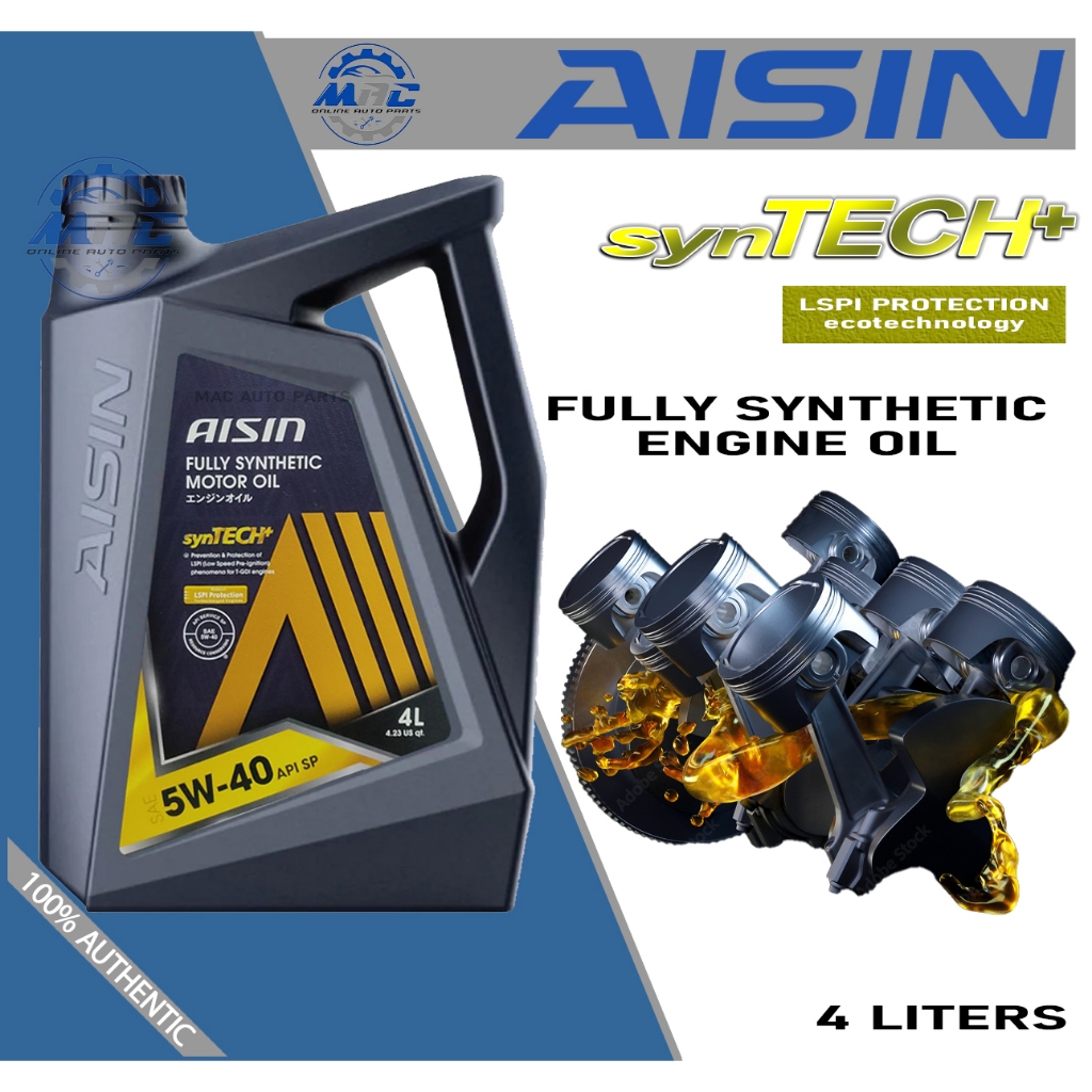 AISIN Fully Synthetic 5W-40 Engine Oil 4 Liters and 1 Liter motor oil ...