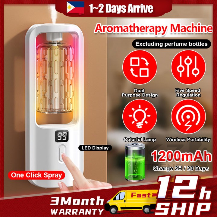 Digital Display Rechargeable Fragrance Machine Automatic Aroma Diffuser with Essential Oil ...