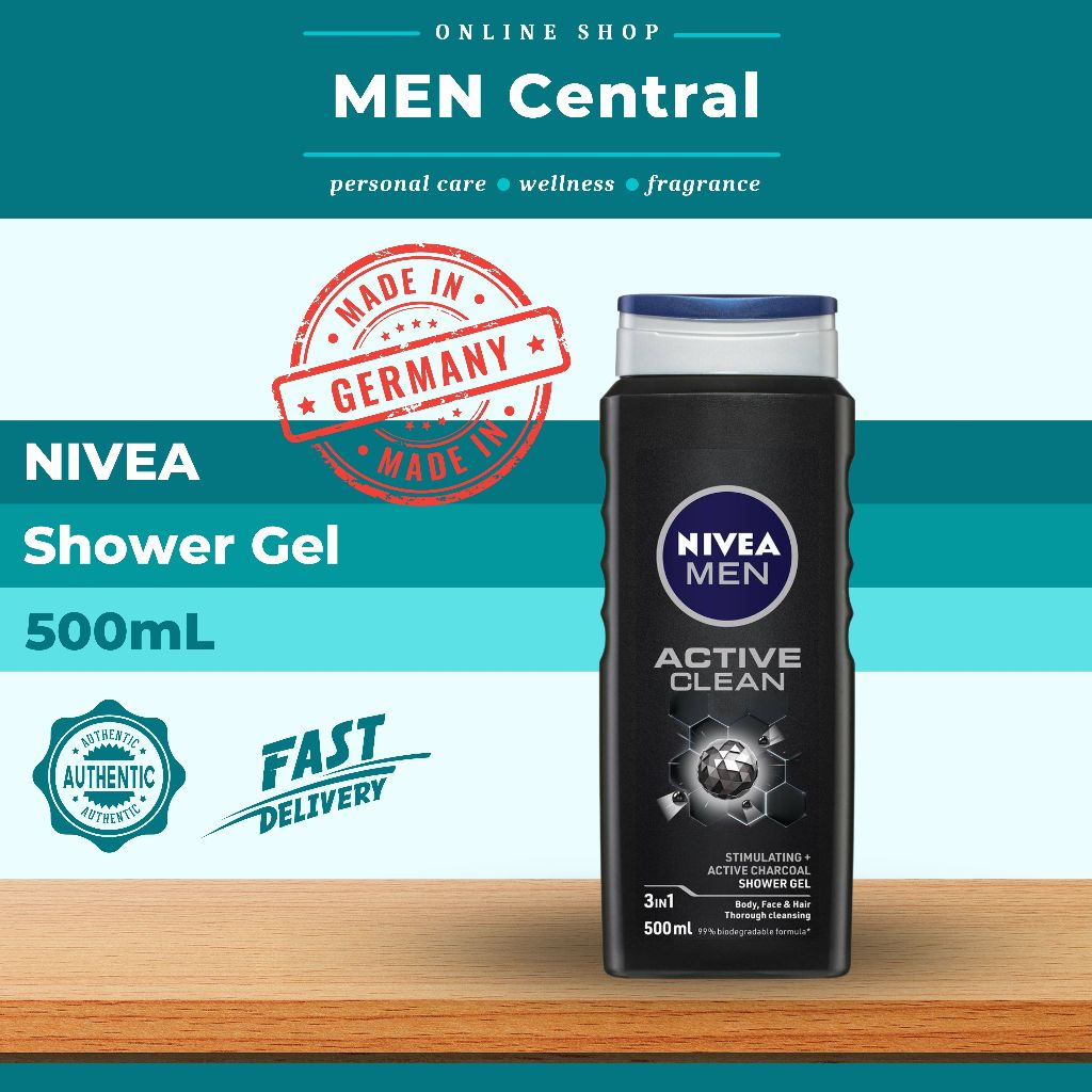 Nivea Men Active Clean Shower Gel (500mL) | Shopee Philippines