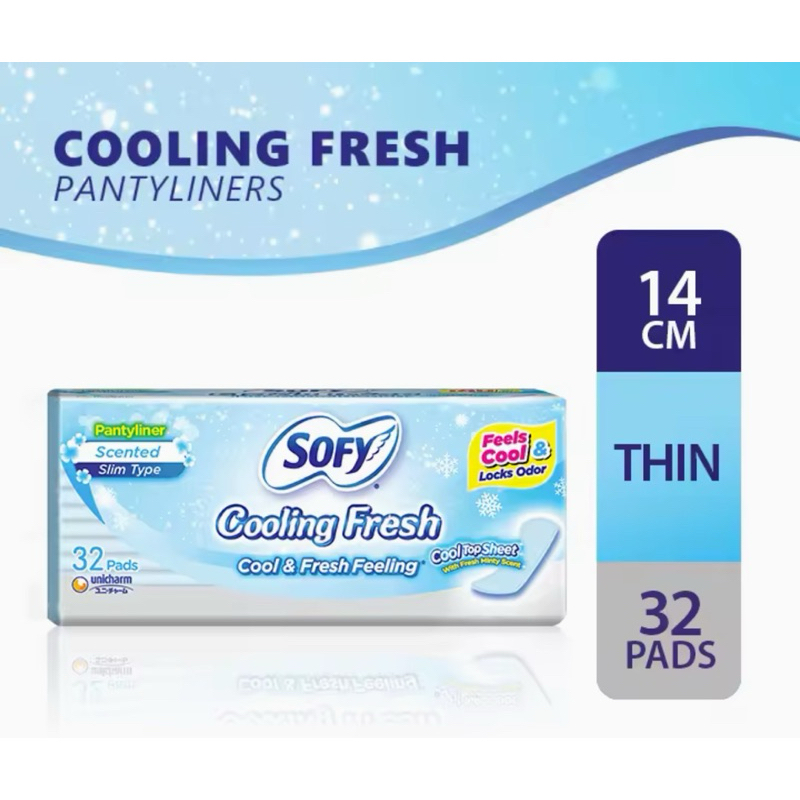 Sofy Cooling Fresh Pantyliner Thin 14 cm (32 pads) | Shopee Philippines