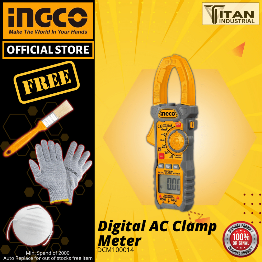 INGCO Digital AC Clamp Meter DCM100014 • Tm ss | Shopee Philippines