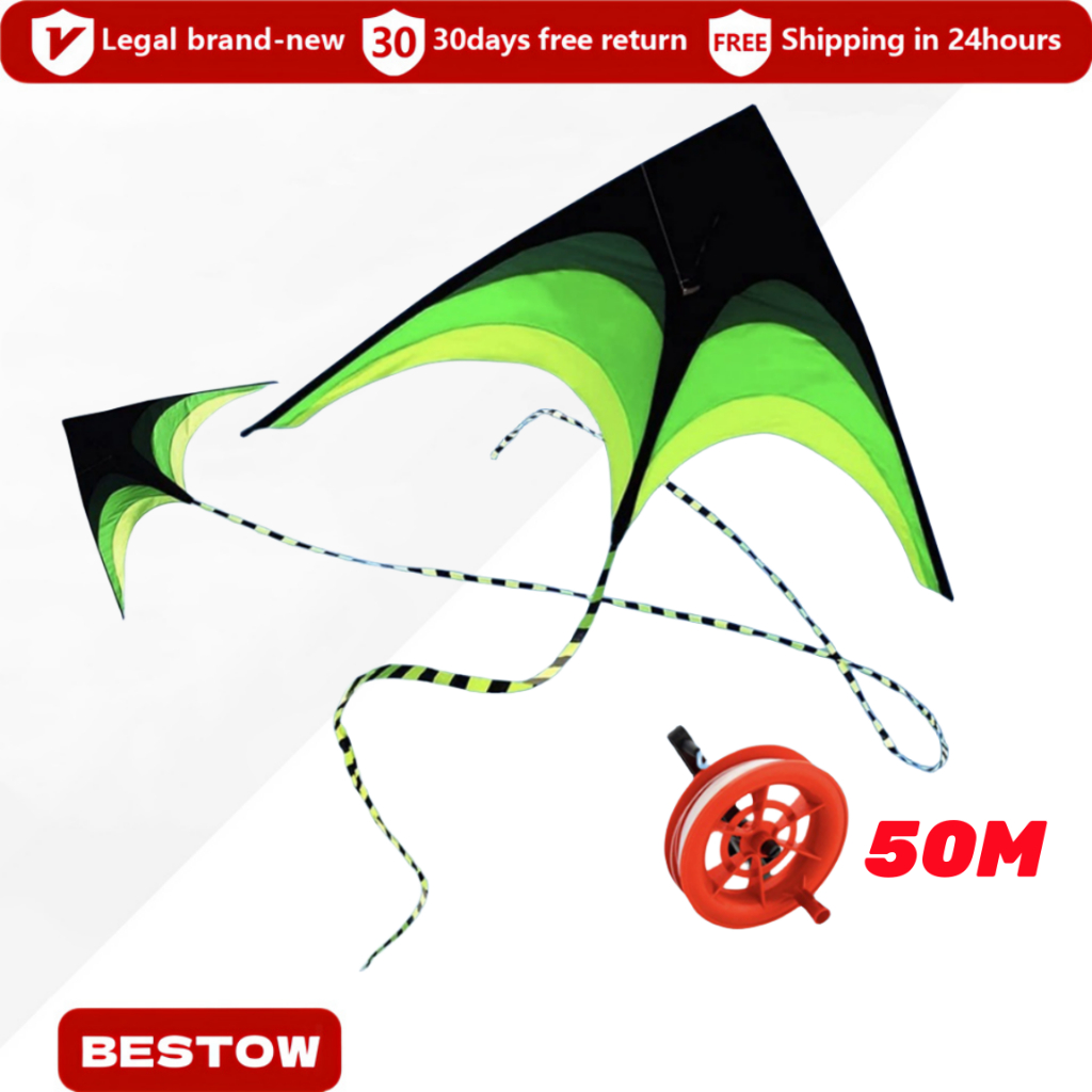 Long Tail Rainbow Kite With Kite String 50m Outdoor Kites Flying Toys ...
