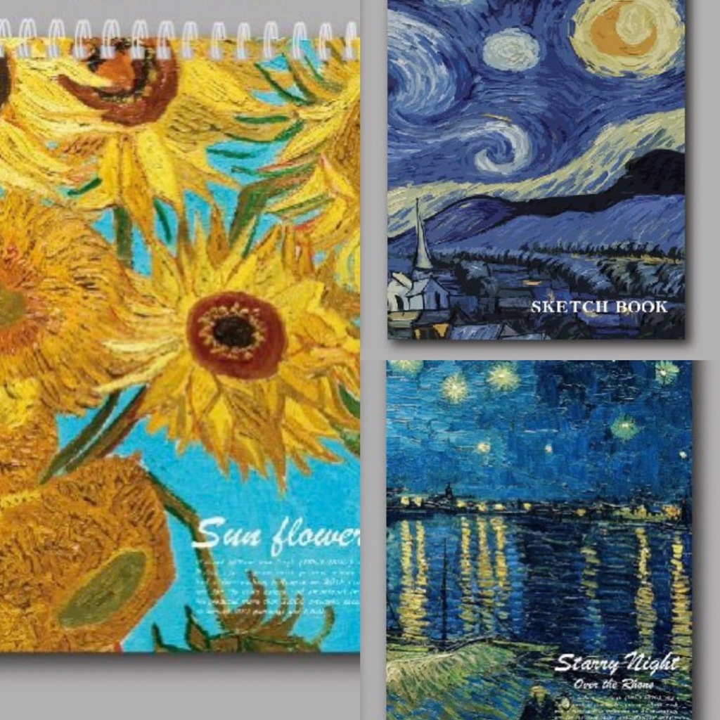 A4 Van Gogh Painting Art sketbook/ Blank drawing book School supplies ...