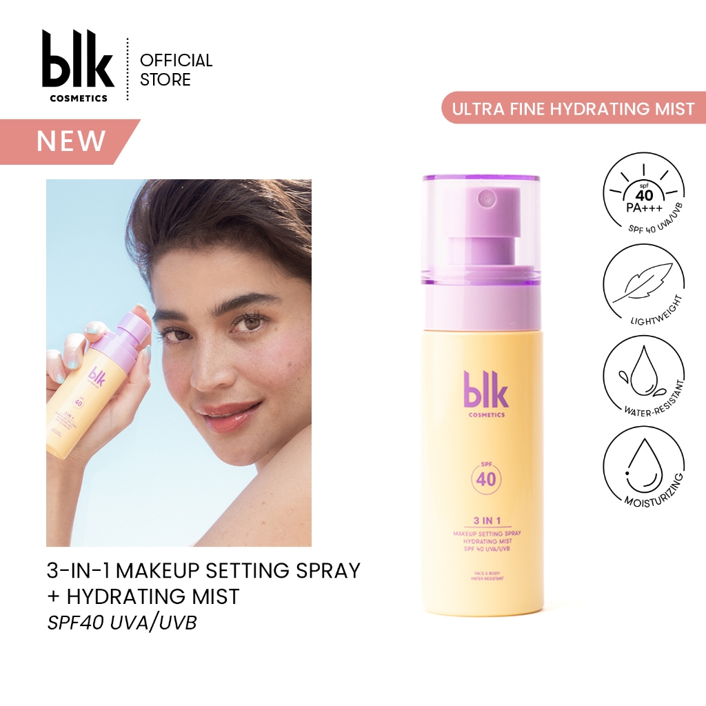 blk cosmetics fresh 3in1 makeup setting spray & hydrating mist SPF 40 UVA/UVB | Shopee Philippines