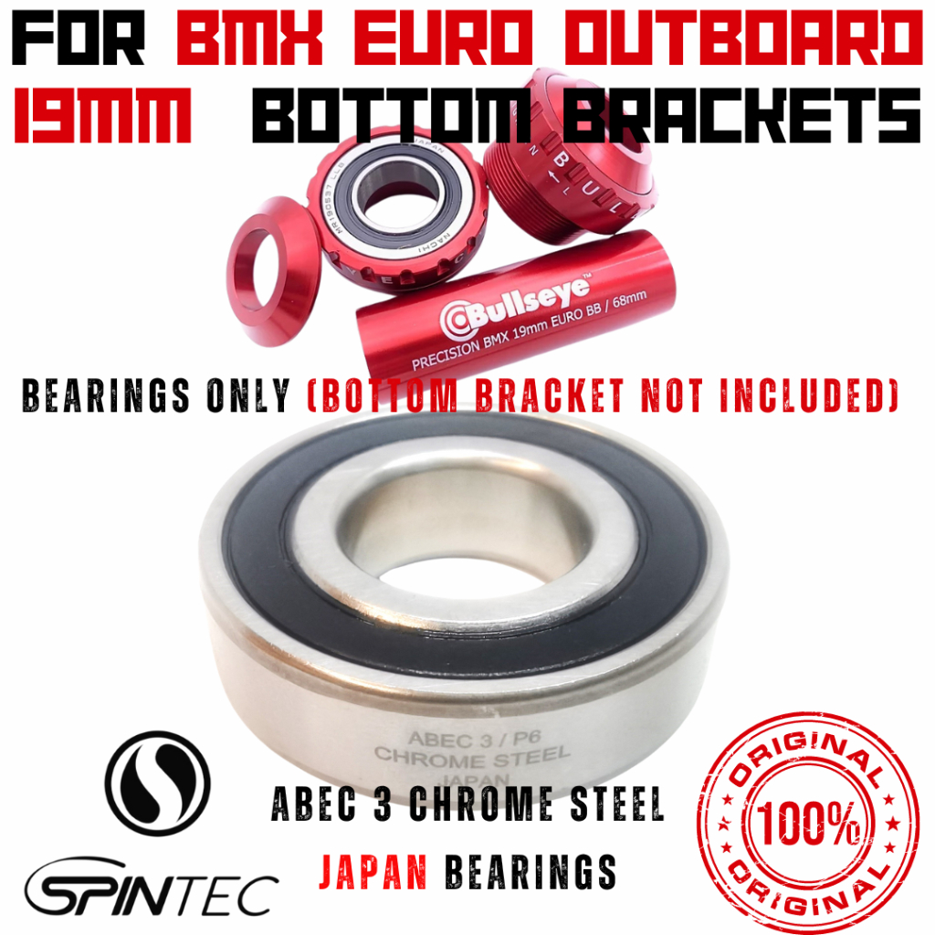 BMX EURO OUTBOARD 19MM Bottom Bracket Chrome Steel Japan Bearings from SPINTEC (Bearings Only ...