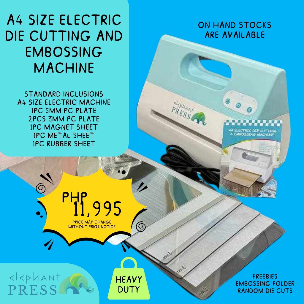 Elephant Press A4 Size Electric Die Cutting and Embossing Machine Heavy ...