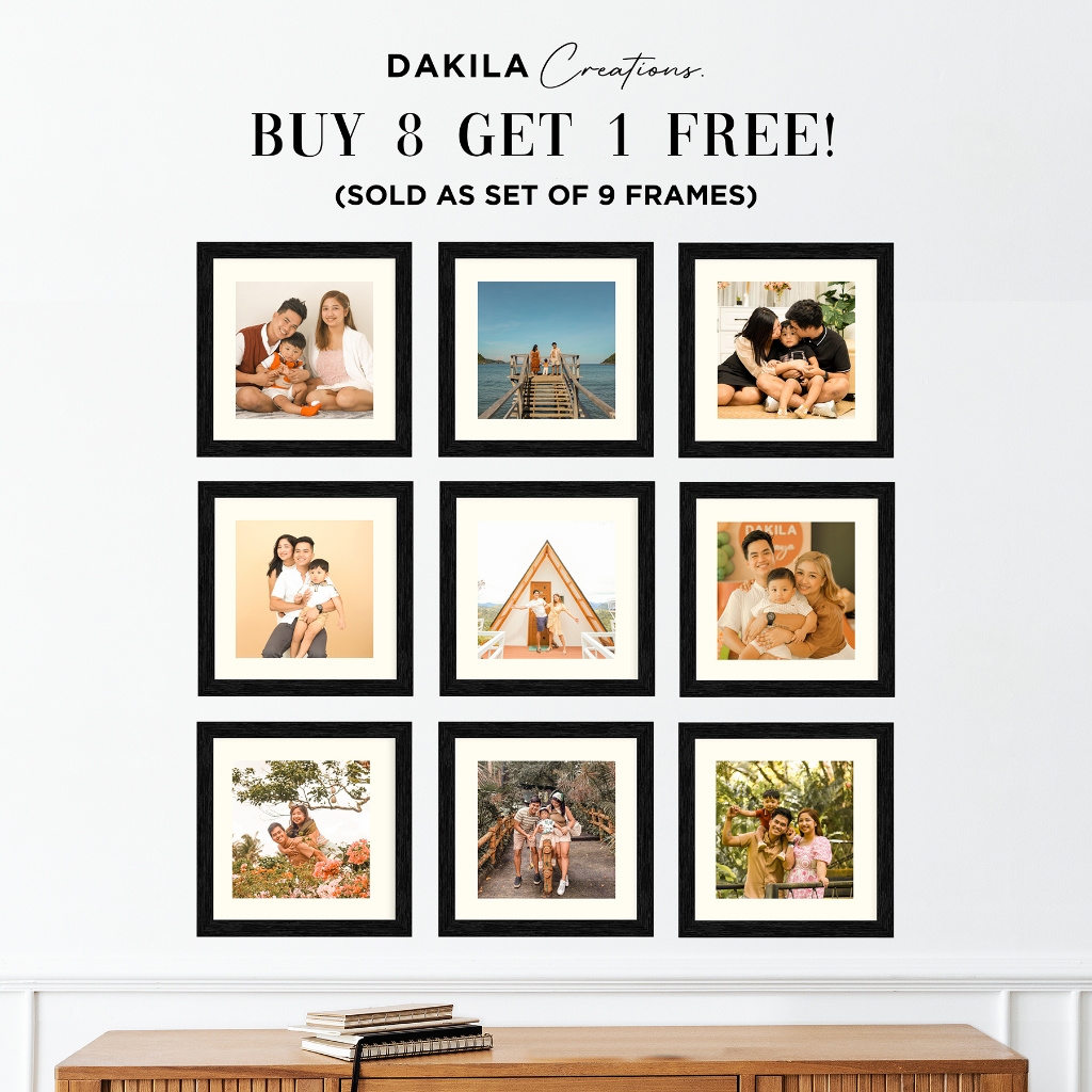 9 PCS SET MINIMALIST GLASS FRAMES with PHOTO - WALL DECOR | Shopee ...