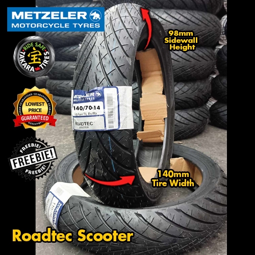 METZELER TIRE Roadtec Scooter 14 by TAKARA (FREE TIRES SEALANT, PITO ...