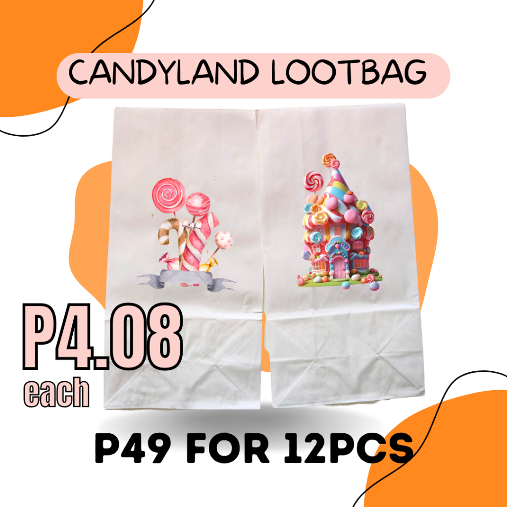 12pcs Candyland Birthday Party Paper Loot Bag for Candies Souvenir bags ...
