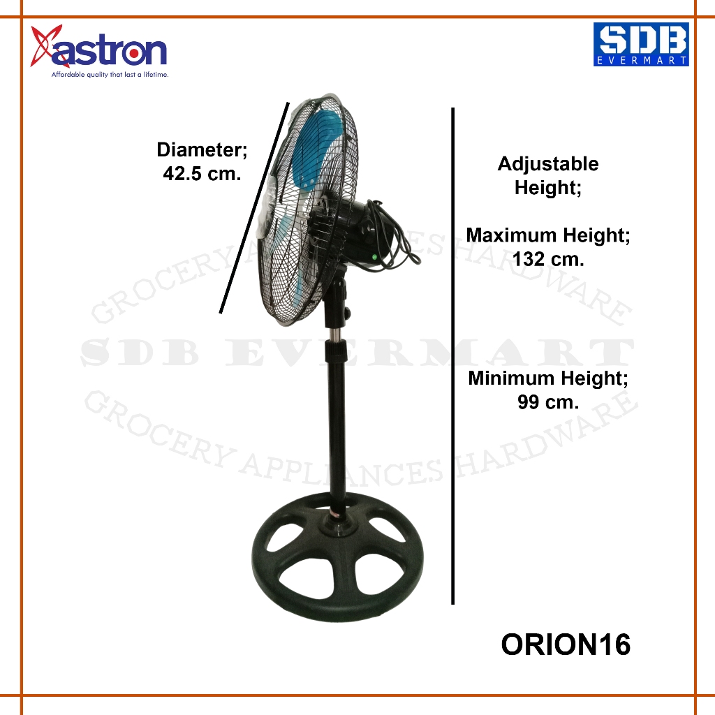 Astron-Orion Industrial Stand Fan-(ISF/SF- 1645)-1pc | Shopee Philippines