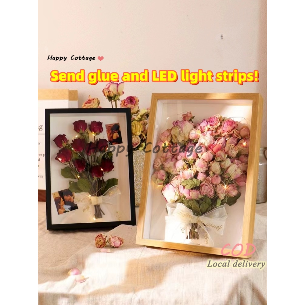 Wooden flower frame, hollowed out photo frame, jewelry dehydration ...
