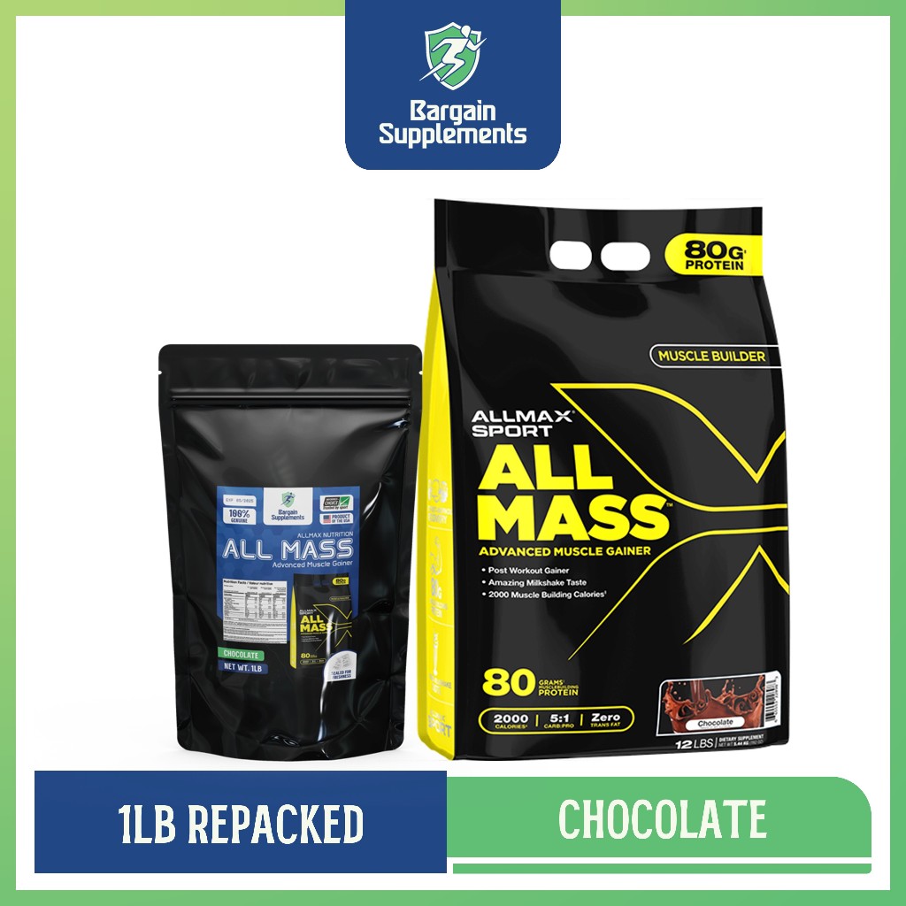 REPACKED | AllMax Nutrition All Mass: Advanced Muscle Gainer - 1LB ...