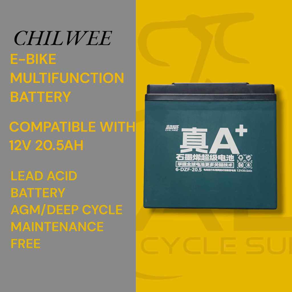 Chilwee Electric Bike Battery Lead Acid Battery 6-DZF-20.5 (12v 20AH ...
