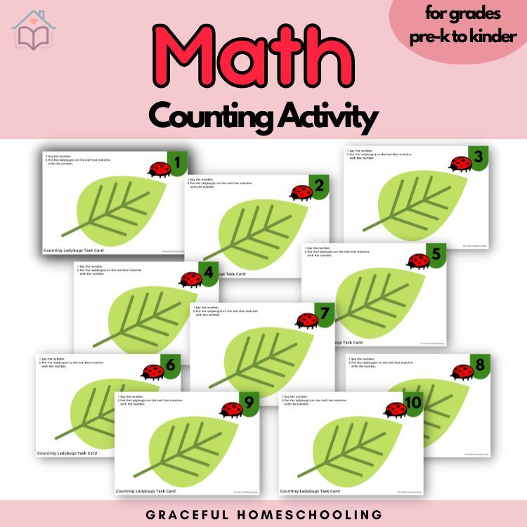 Math: Counting Activity (Counting Ladybugs) Math Flashcards | Shopee ...