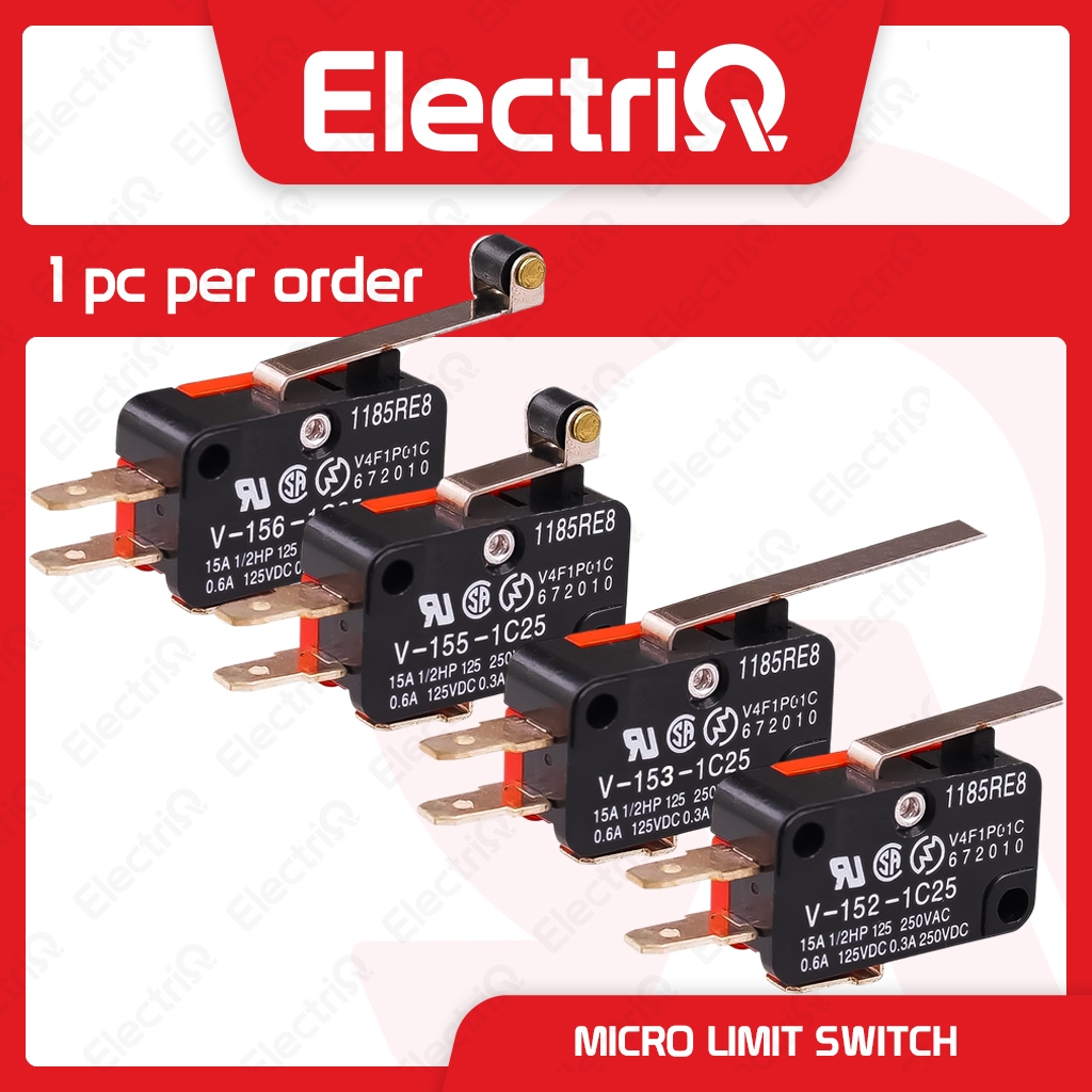Electriq Micro Limit Switch Snap Long Straight Hinge Lever Arm SPDT ...
