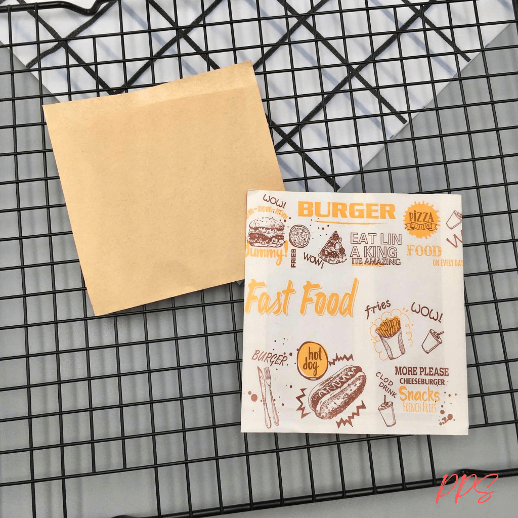 100pcs Grease Proof Pouch for Fries and Snacks Greaseproof Paper Bag ...
