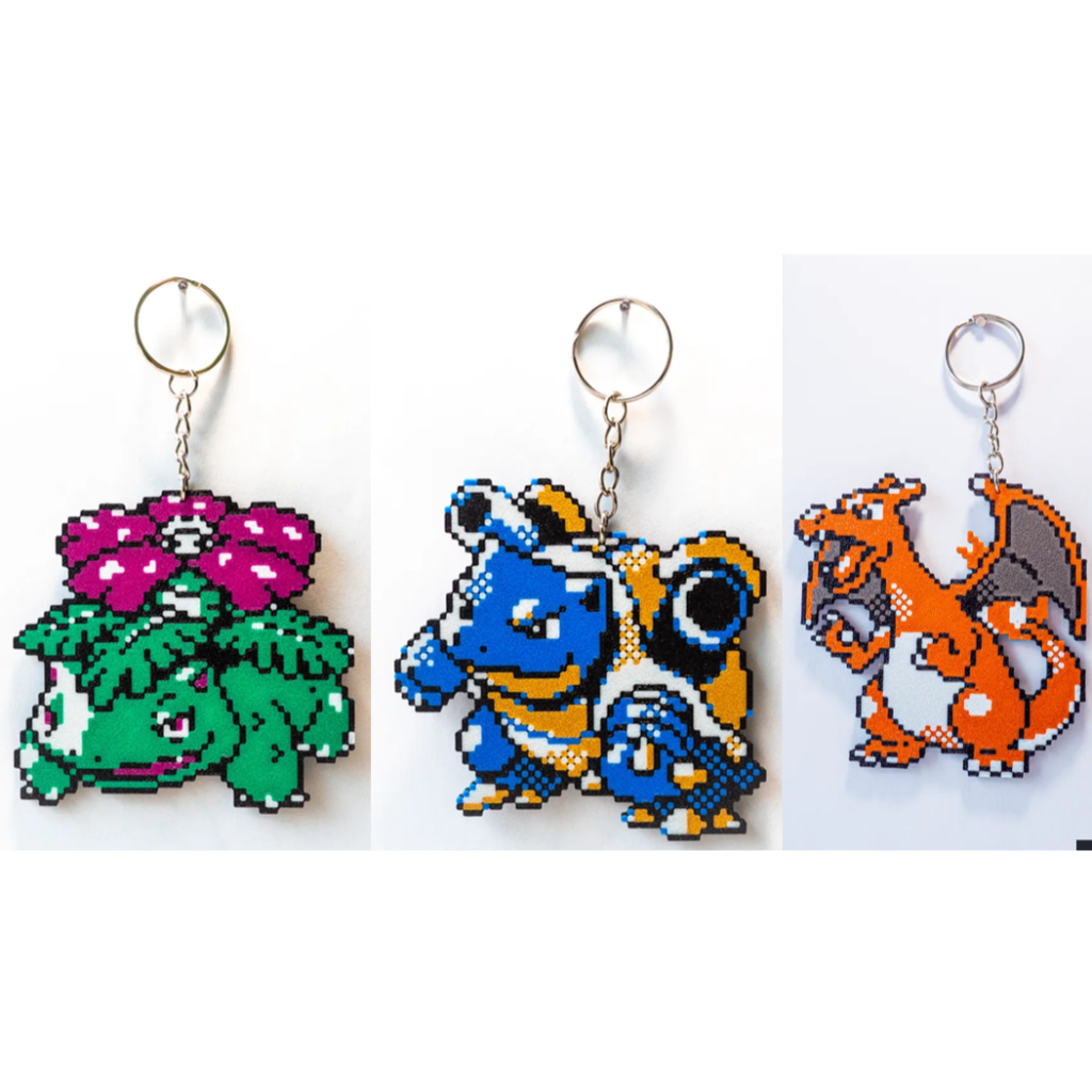 Pokemon Keychain 8-bit design Pokemon keychains Generation 1 Pokemons ...