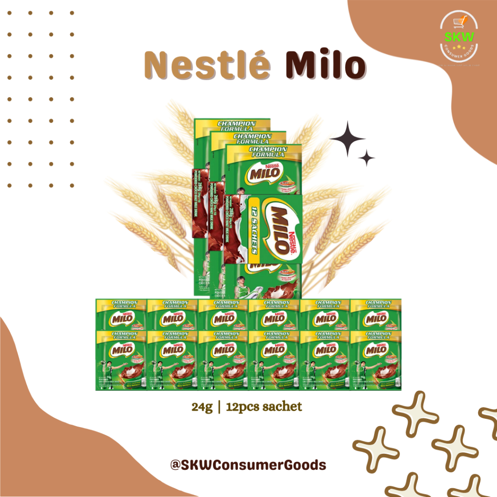 Milo powdered choco malt milk drink 12 Sachet (24g) | Shopee Philippines