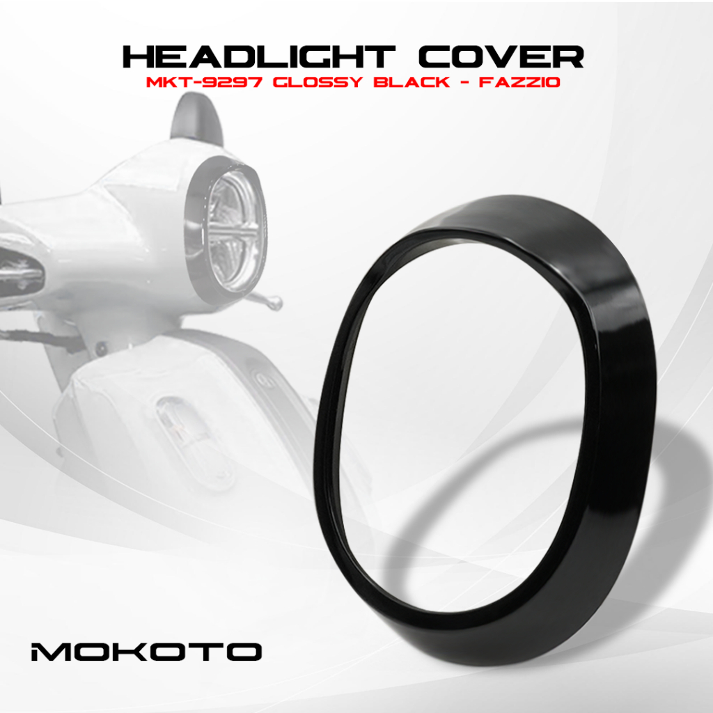 MOKOTO MIO FAZZIO HEADLIGHT COVER GLOSSY HYDRO-DIP CARBON TRIM GARNISH ...