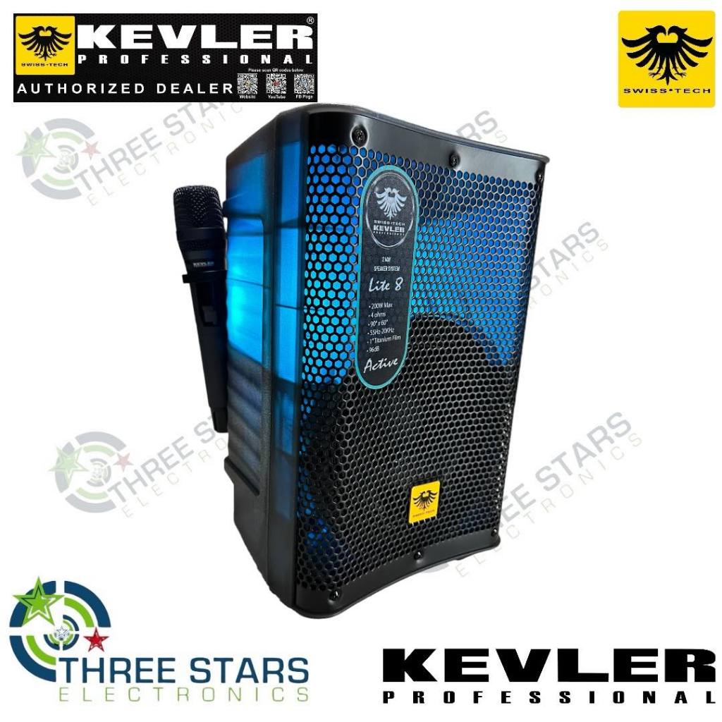 Kevler Professional Lite 8 Portable 2 Way Speaker System 200 Watts Max ...