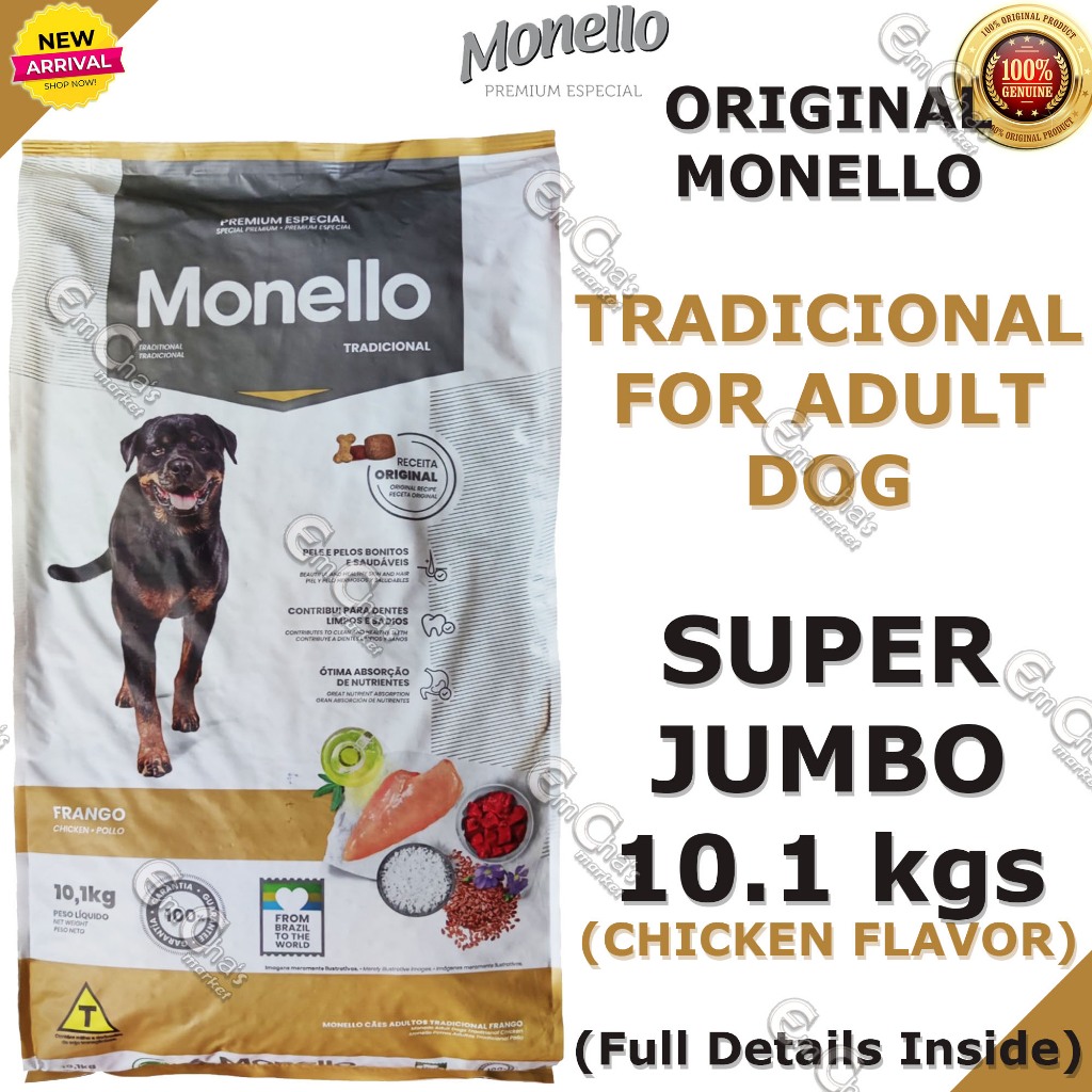 SUPER JUMBO 10.1kgs MONELLO Tradicional Adult Dog (GOLD PACK) (Chicken ...