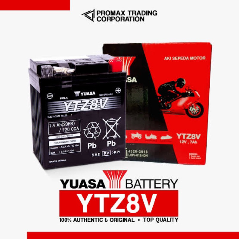 Yuasa YTZ8V Motorcycle Battery (made in Vietnam) for PCX 150 / XMAX 300 ...