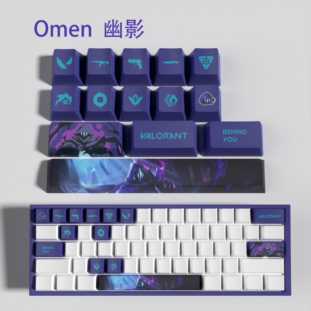 Valorant Omen Custom PBT dye 14 keys OEM Profile Mechanical Keyboard ...