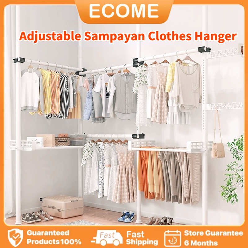 3.5M Adjustable Sampayan Clothes Rack Stand Floor To Ceiling Tension ...