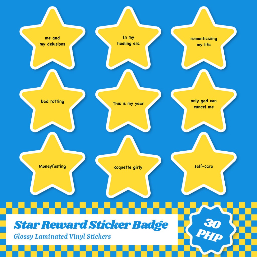 Star Reward Sticker Badge Vinyl Stickers (English) | Shopee Philippines