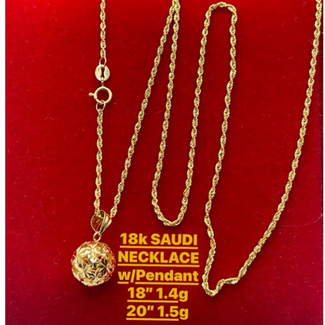 COD PAWNABLE 18k SAUDI GOLD NECKLACE W/ PENDANT | Shopee Philippines